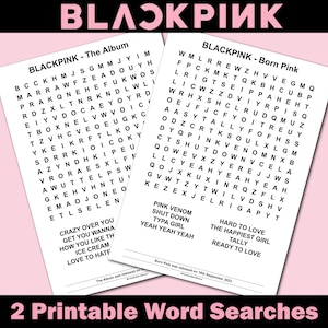 BLACKPINK Albums Printable Word Searches - Etsy