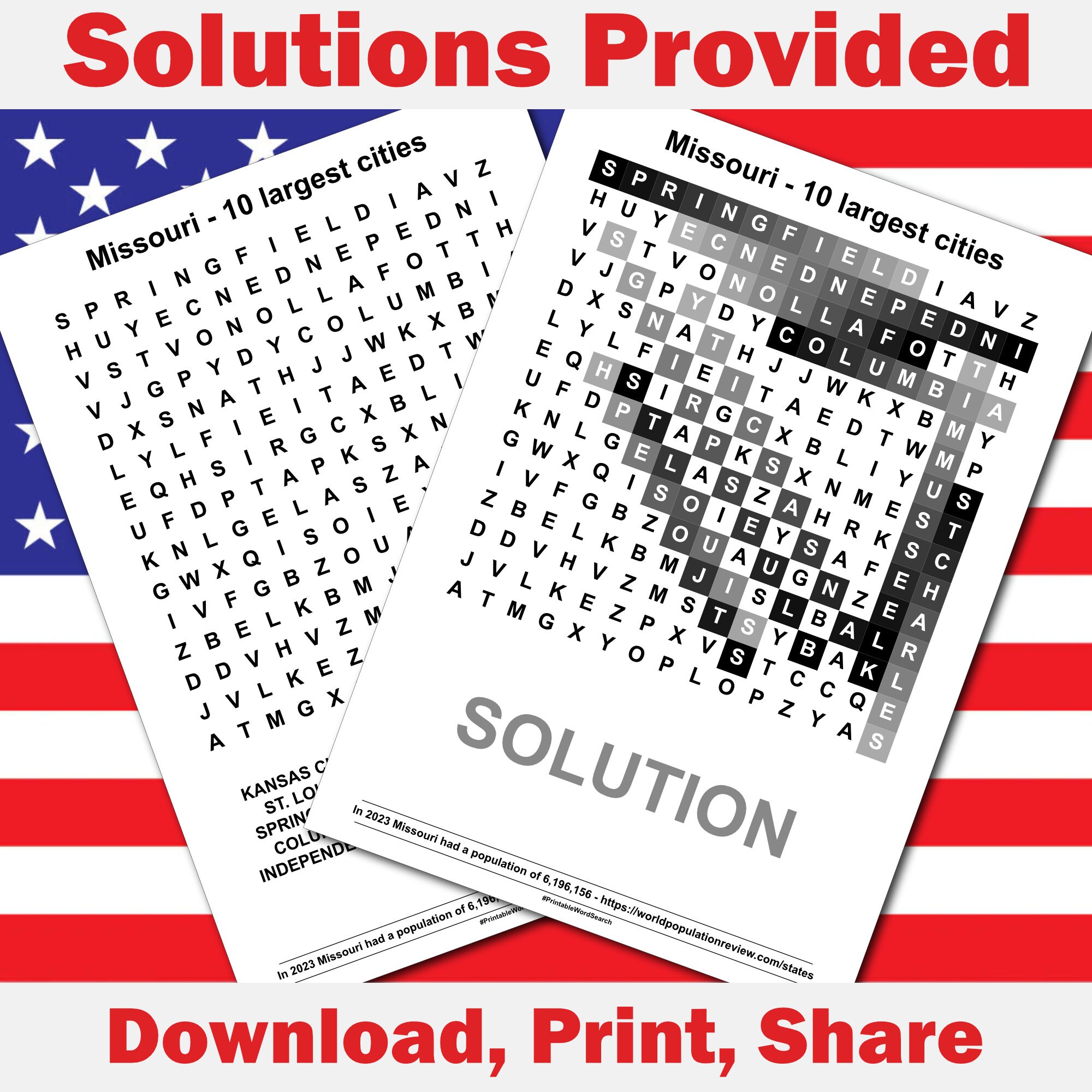 US States and Cities Word Searches. 51 Puzzles Covering All 50 States ...