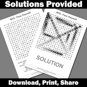 BTS Albums Printable Word Searches - Etsy