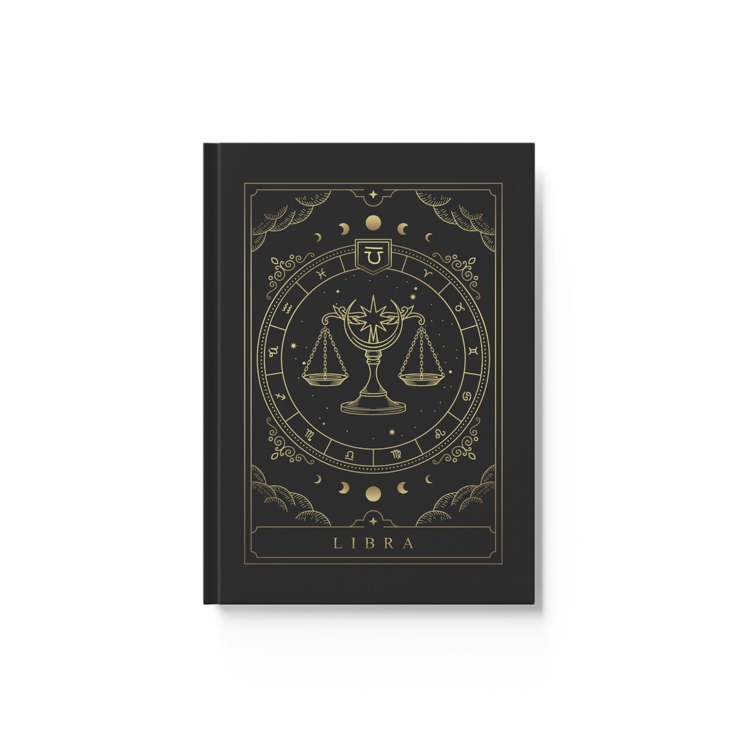 Libra Zodiac Sign Black Notebook - Etsy