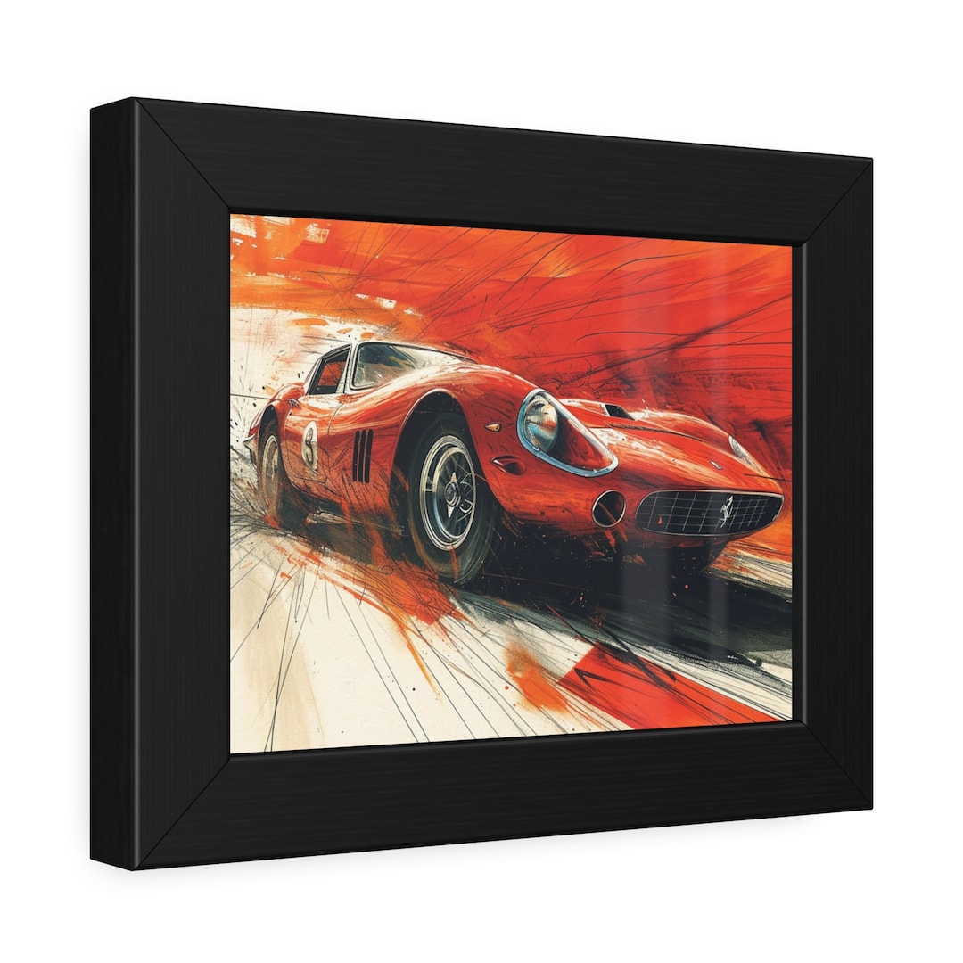 Red Ferrari Framed Paper Posters - Etsy