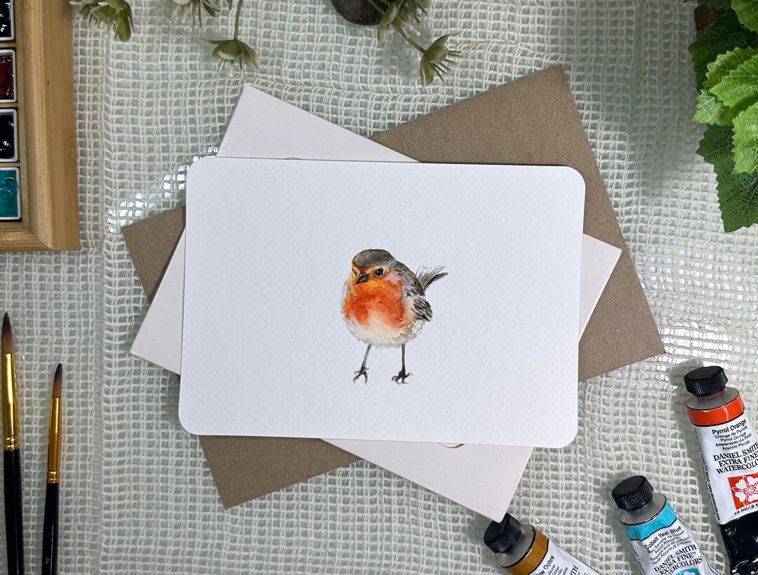 Happy Robin Miniature Art Based on an Original Watercolor Painting ...