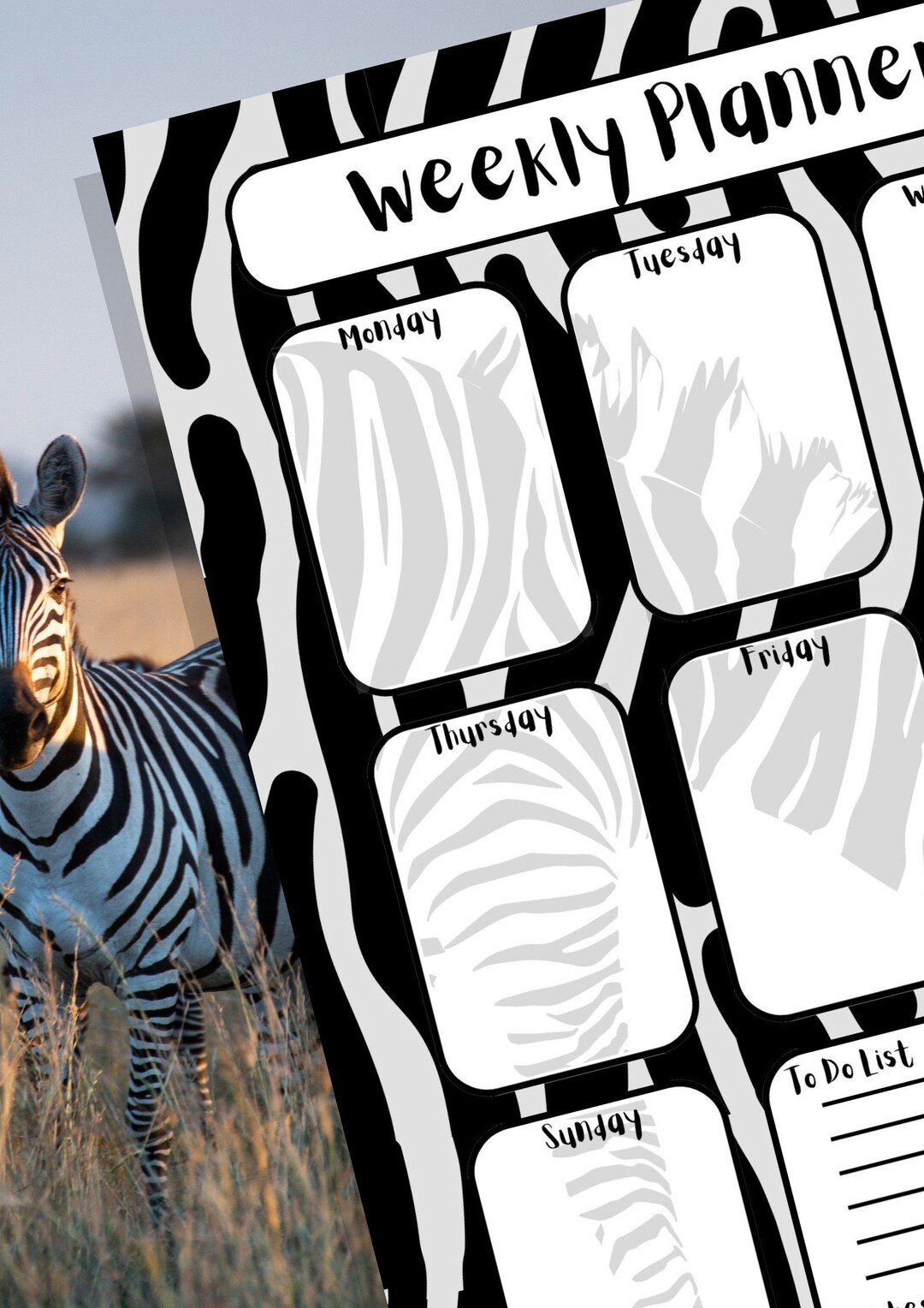 Weekly Planner SAVAGE: ZEBRA printable - Etsy