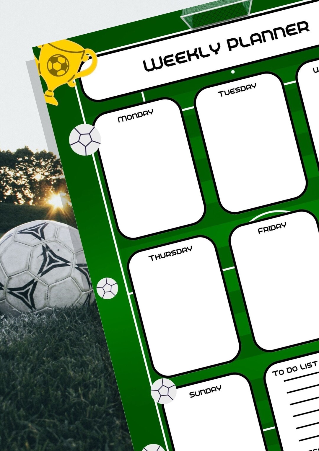 Weekly Planner SOCCER printable - Etsy