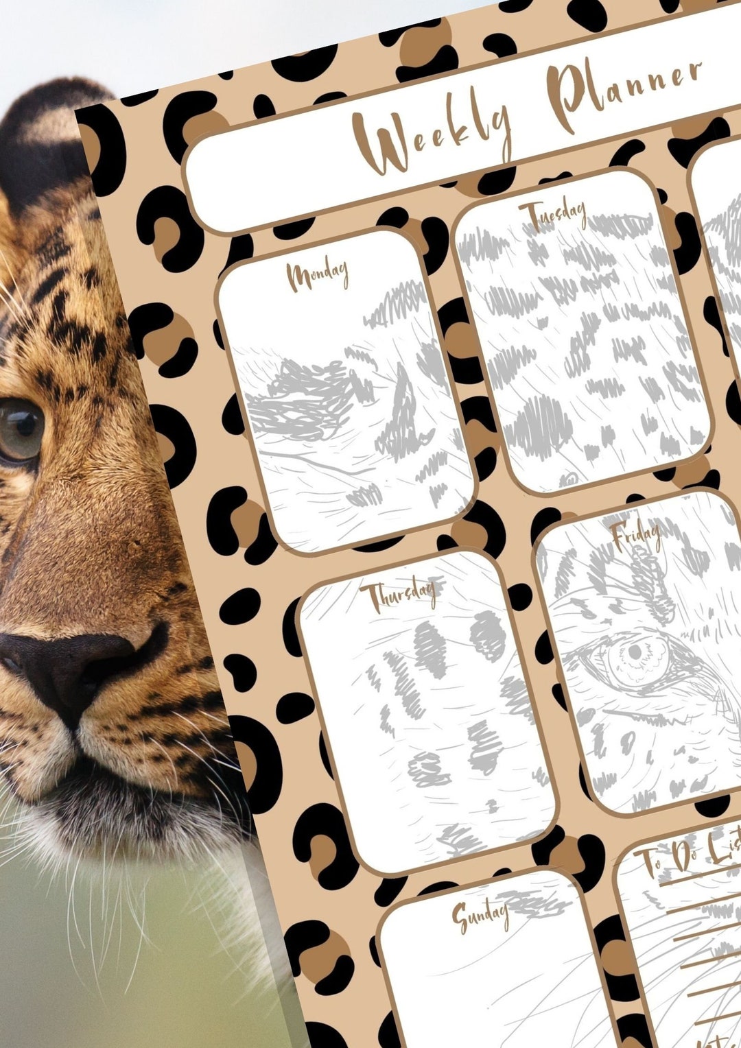 Weekly Planner SAVAGE: LEOPARD printable - Etsy