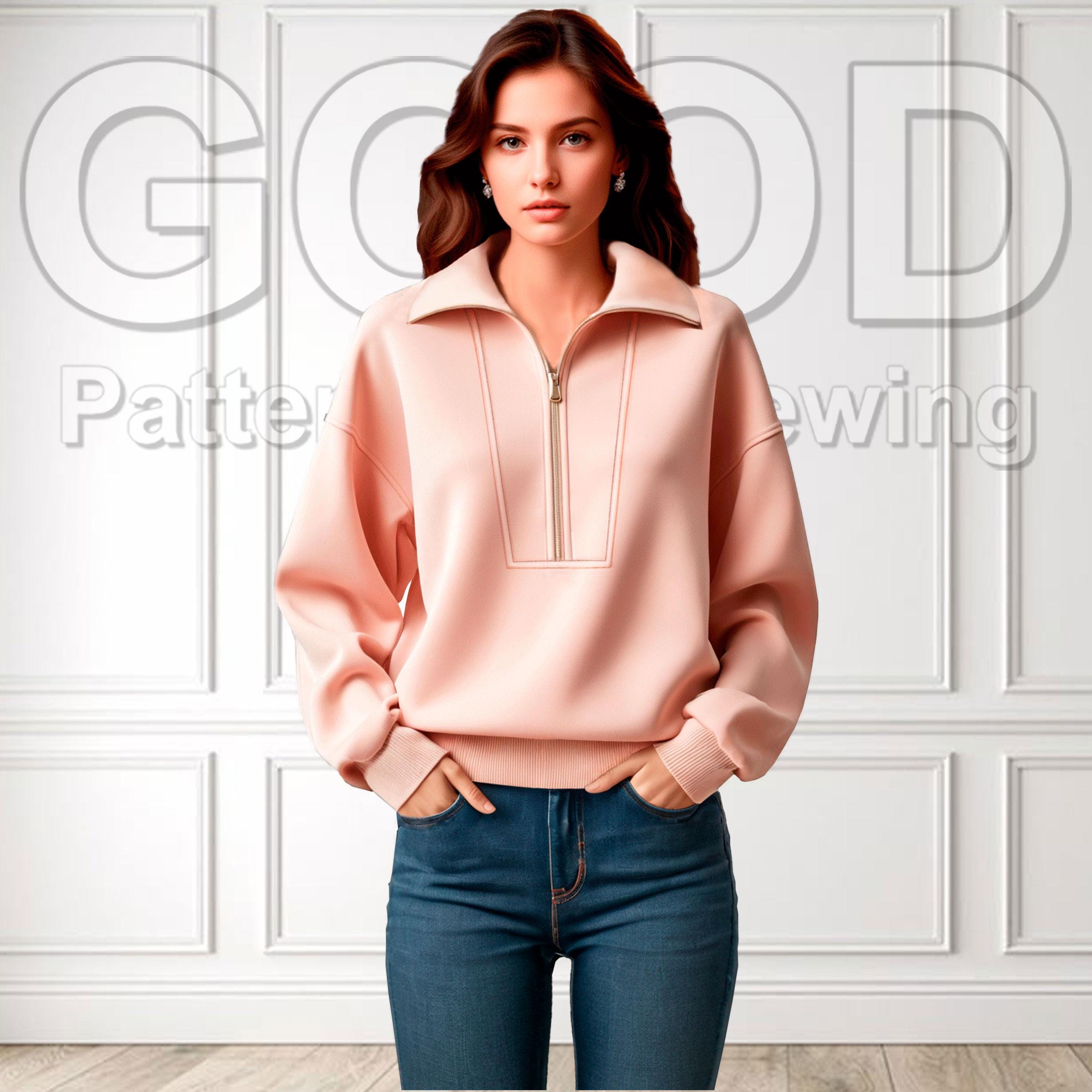 Half Zipper Sweater PDF Pattern | Half-zip Pullover | Half-zip Jumper ...