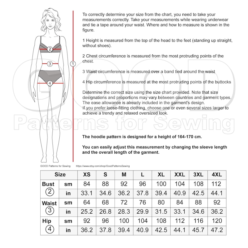 Half Zip Pullover Sewing Pattern PDF | Unisex Sizes XS-4XL | Instant ...