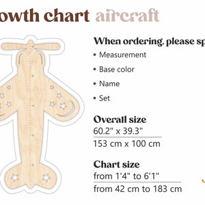 Aircraft Growth Chart Chart Height Chart for Kids Personalized Growth ...