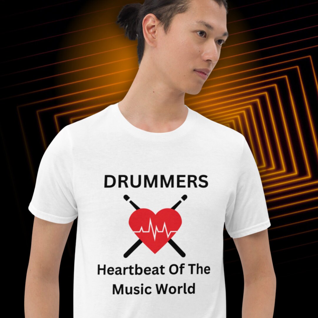Drummer Heartbeat T-shirt: Ring-spun Cotton Music Lover Tee - Etsy
