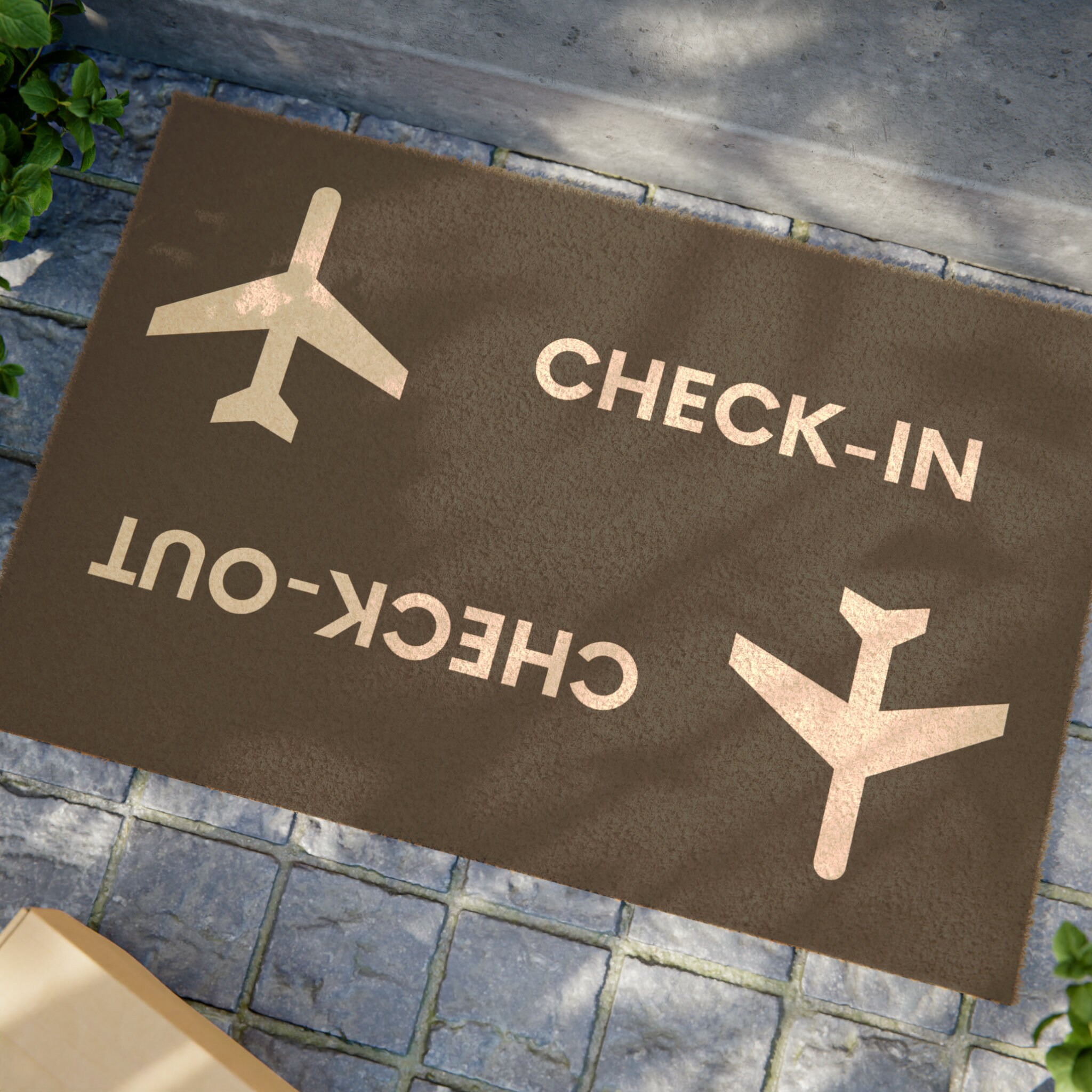 Check-in Check-out Doormat Aviation Gift Housewarming Rug Front Door ...