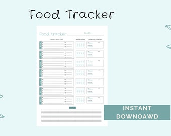 Food Tracker Download, Daily Food Tracker, Download,printable - Etsy