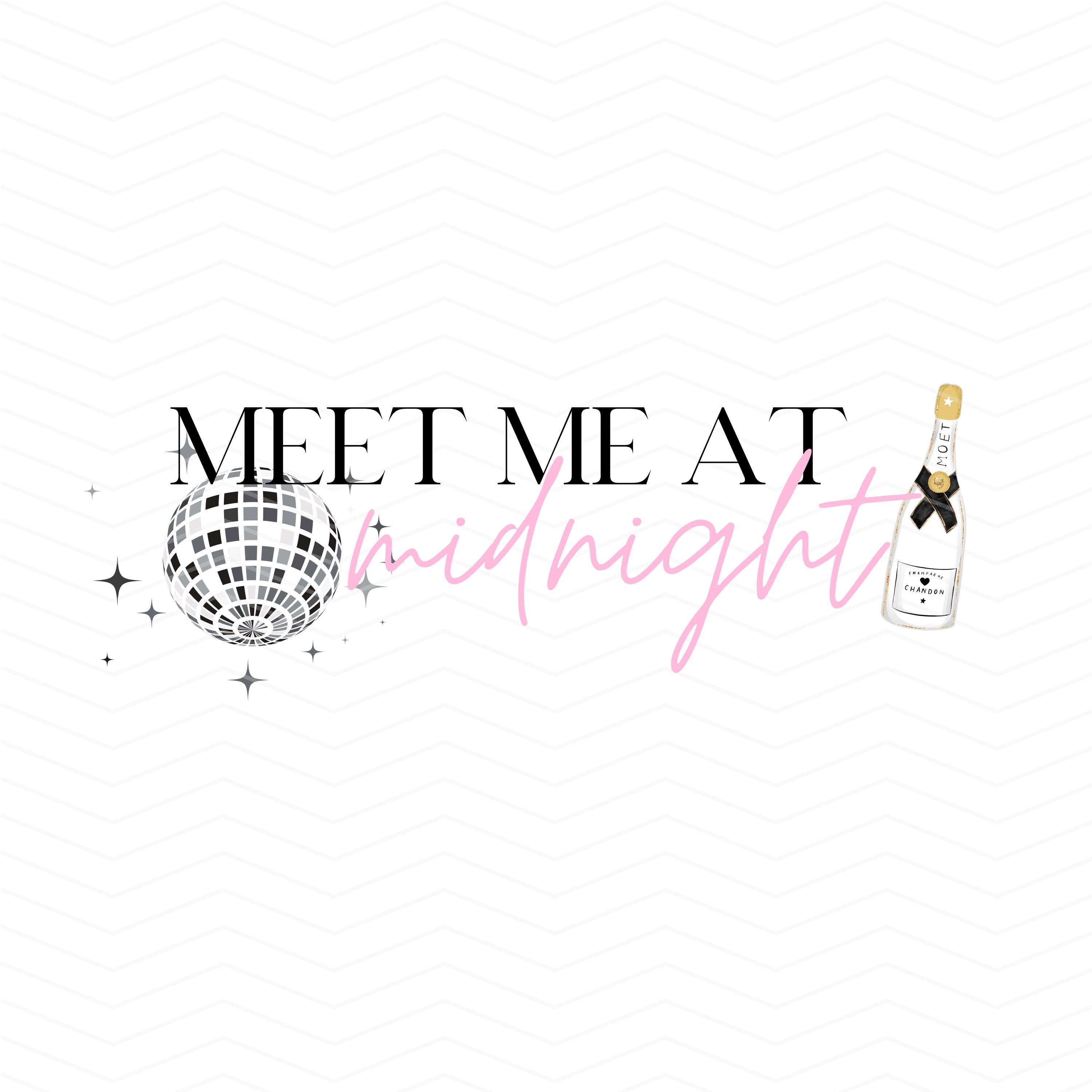 Meet Me at Midnight, New Years Png, Disco Ball, NYE Png, 2025 Png, 2025 ...