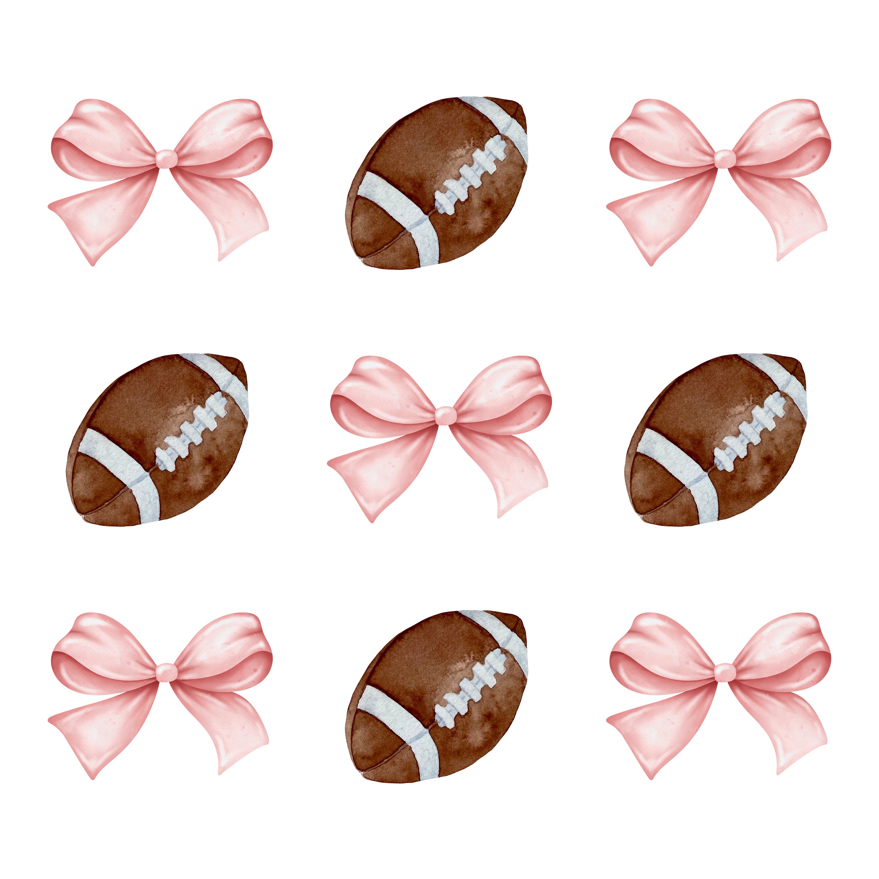 Pink Bows Football, High School Football, Preppy Football Png, Coquette ...