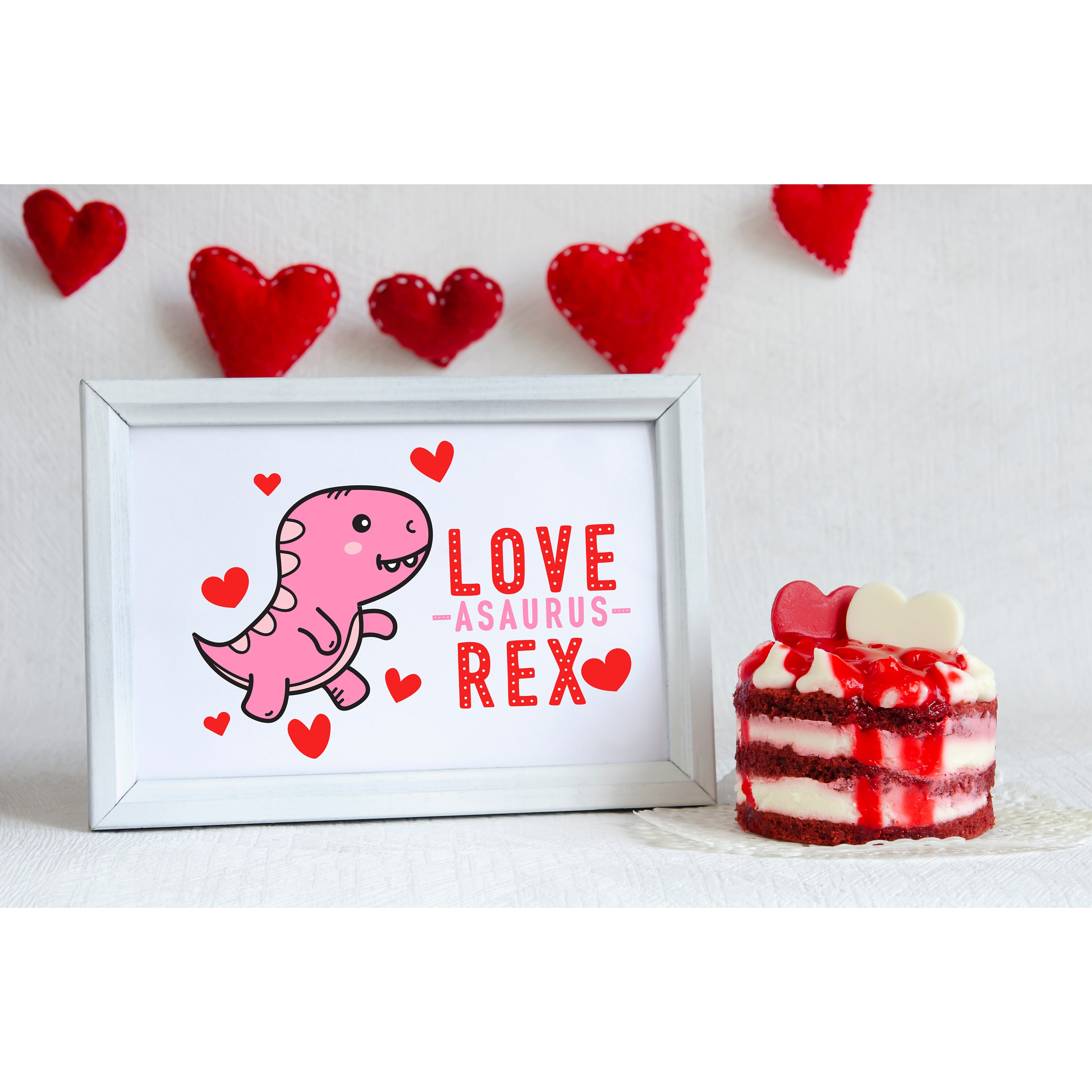 Dinosaur Valentine PNG, Dino PNG, Valentines Day PNG, Whimsical ...