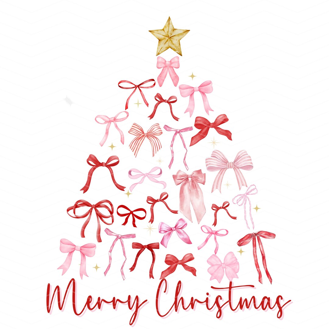 Coquette Christmas Png, Red Pink Bow Tree Farm, Christmas Bows Png ...