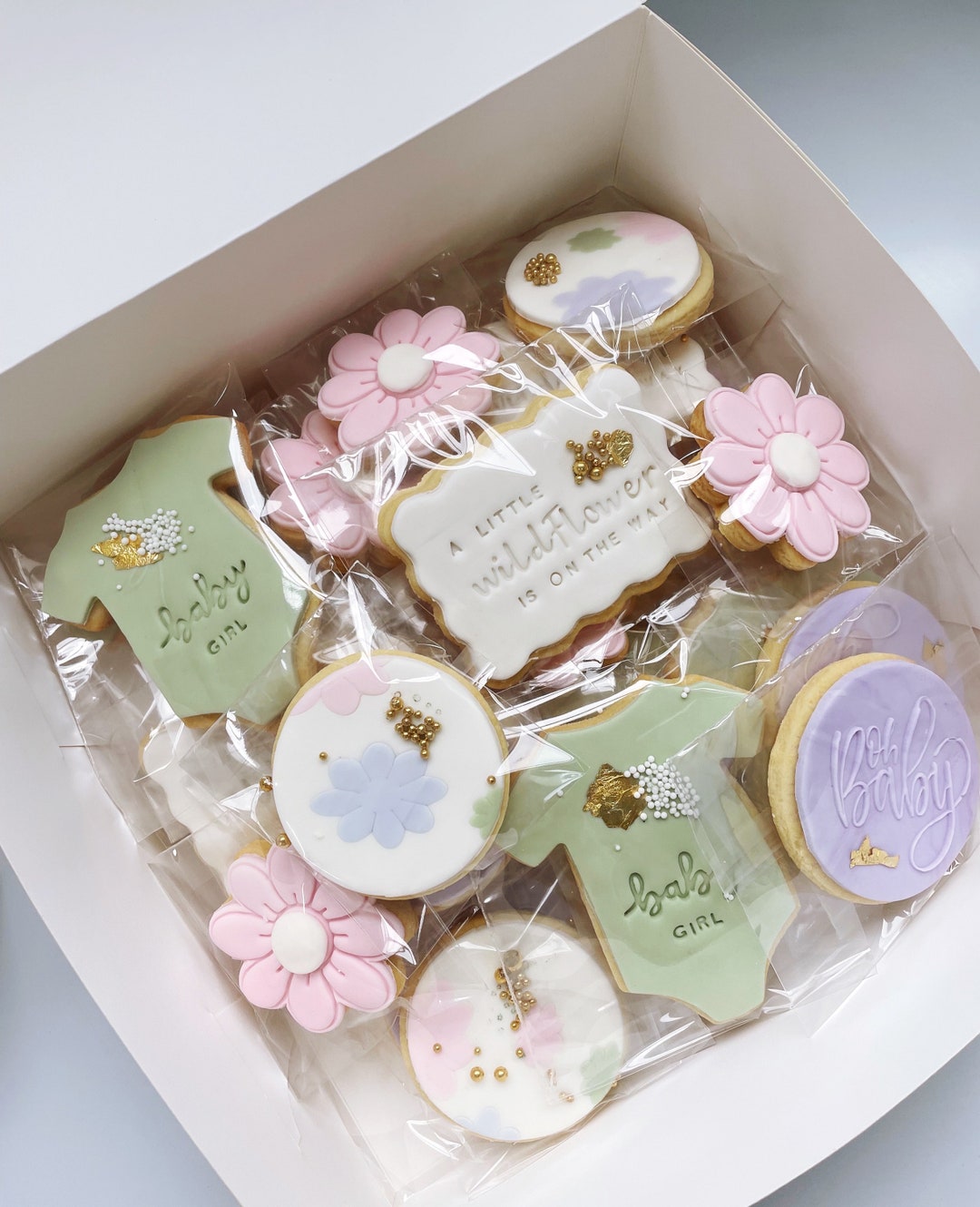 Wildflower Custom Sugar Cookies | Baby Shower, Bridal Shower, Birthday ...
