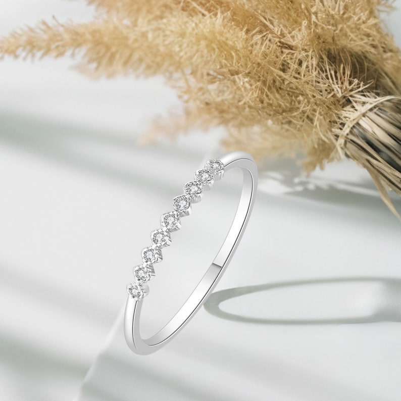 Elegant and Unique Micro-embroidered Thin Gold Plated Women's Ring A Shining Diamond With ...