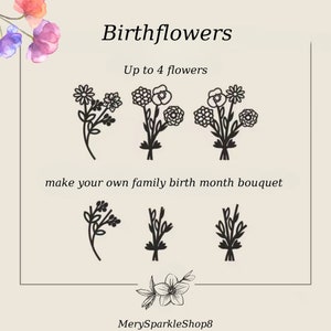 Personalized Multiple Birth Flower Bouquet Necklace • Family Birth ...