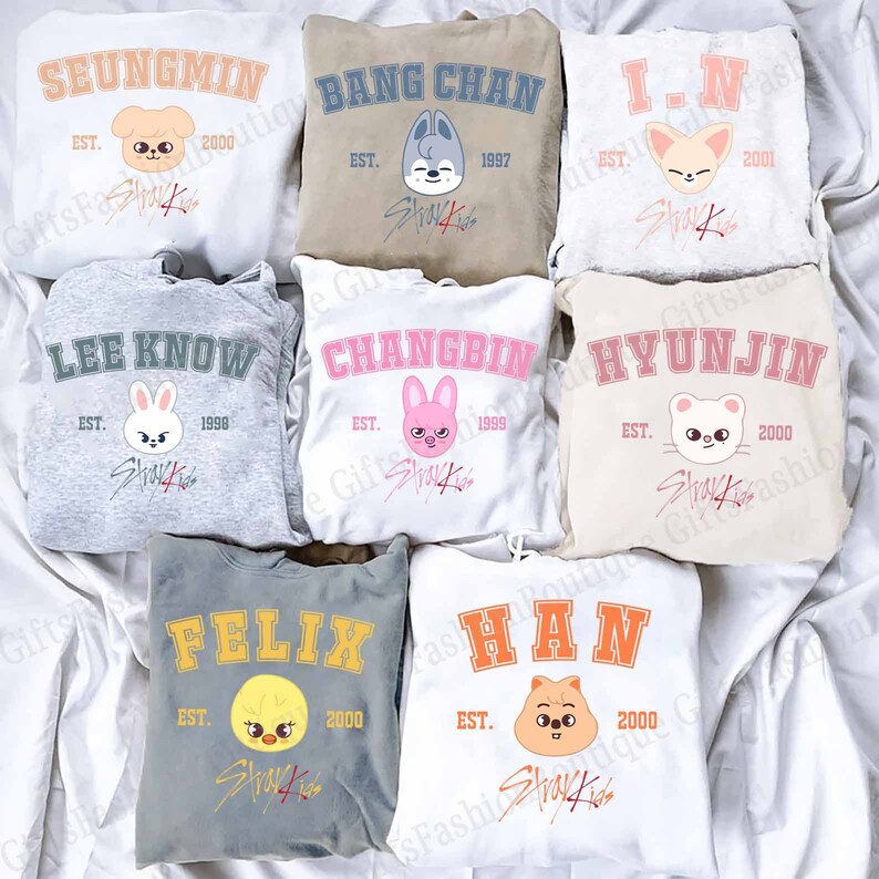 Stray Kids SKZOO Characters Shirt, Cute Stray Kids Members Chibi ...