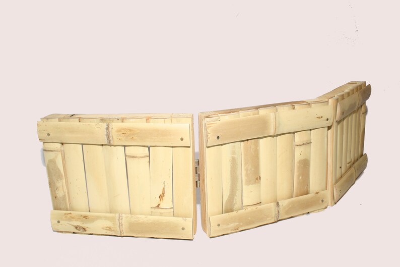 Giant Bamboo and Wood Divider, Gold-coloured Nails and Wooden Joints ...