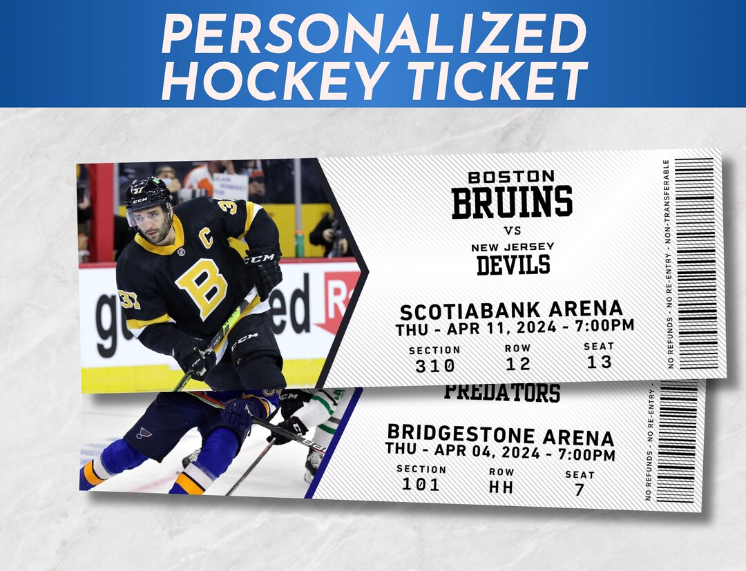 Custom Hockey Ticket, NHL Tickets, Surprise Gift, Made to Order Hockey ...