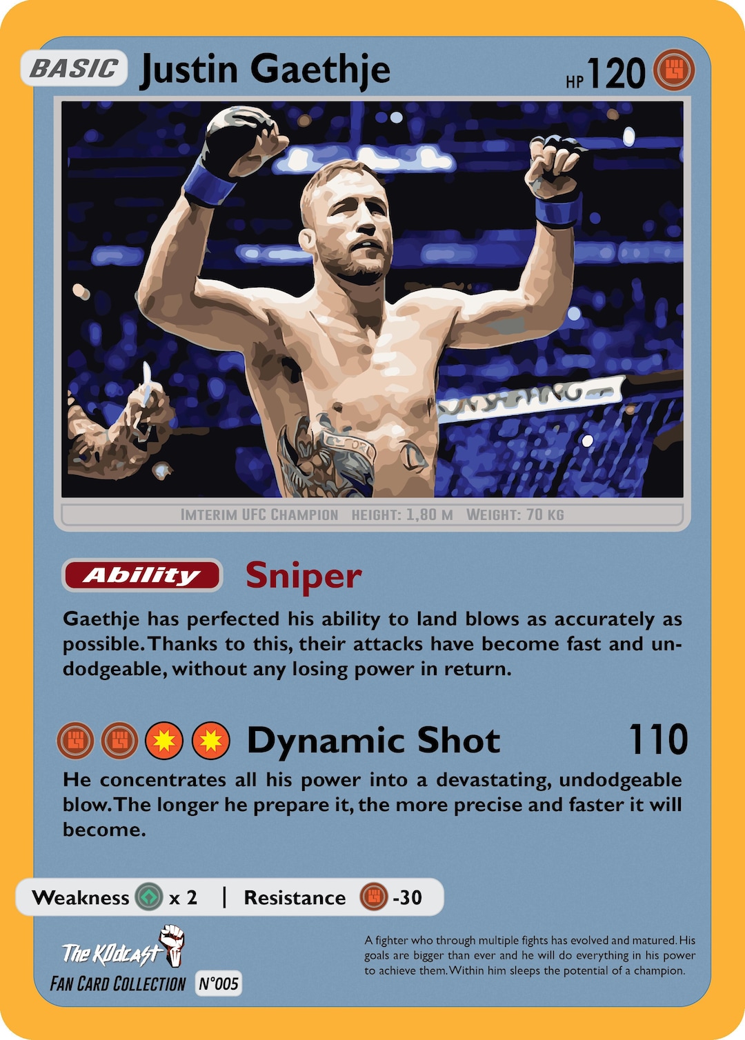 Justin Gaethje 005 the Kodcast Fan Card Collection - Etsy