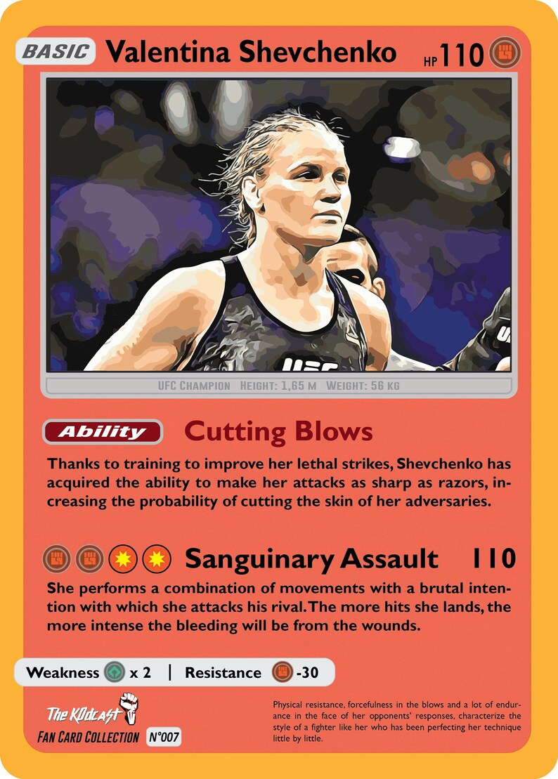 Valentina Shevchenko 007 - the Kodcast Fan Card Collection - Etsy
