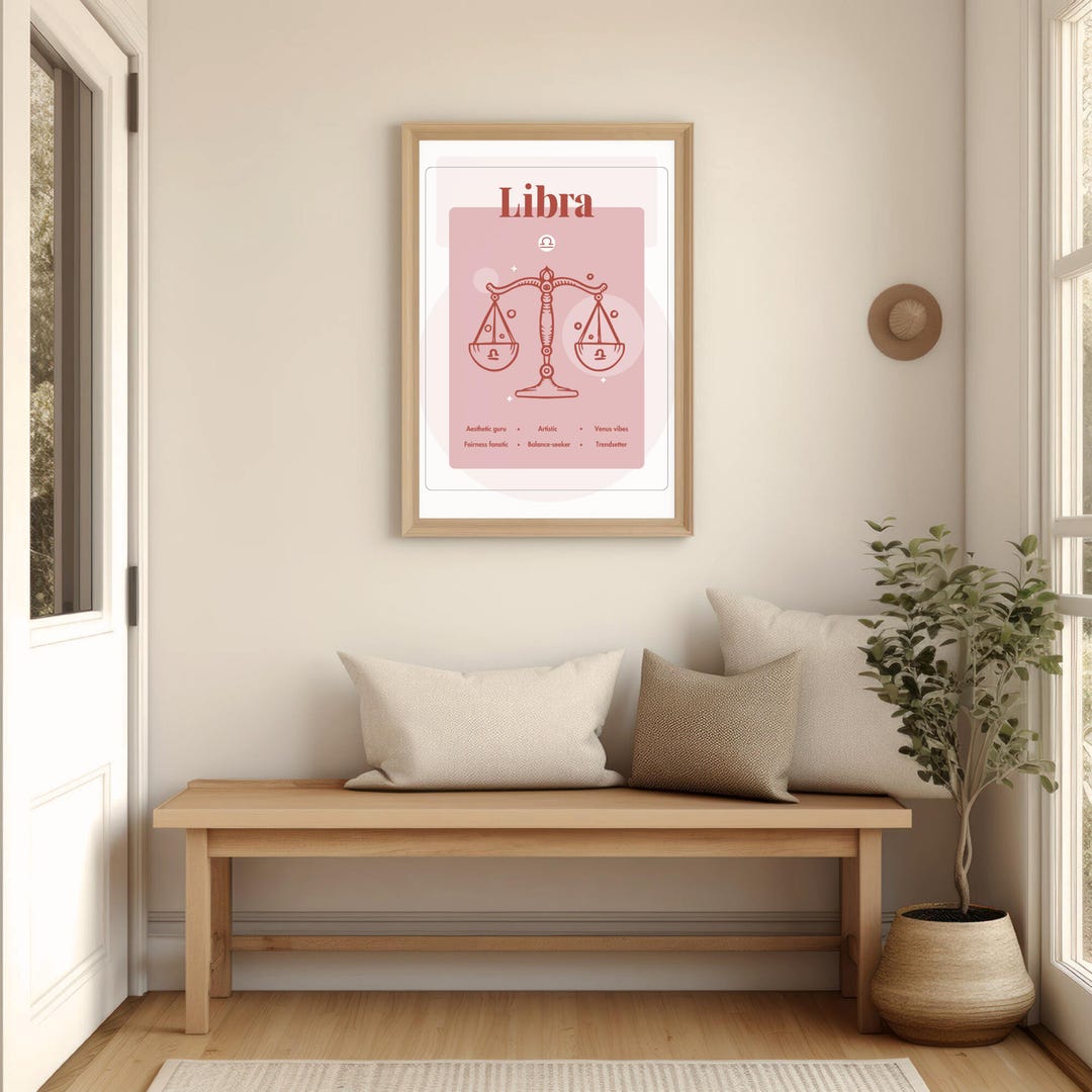 Libra Zodiac Digital Wall Poster, Zodiac Digital Poster, Printable ...