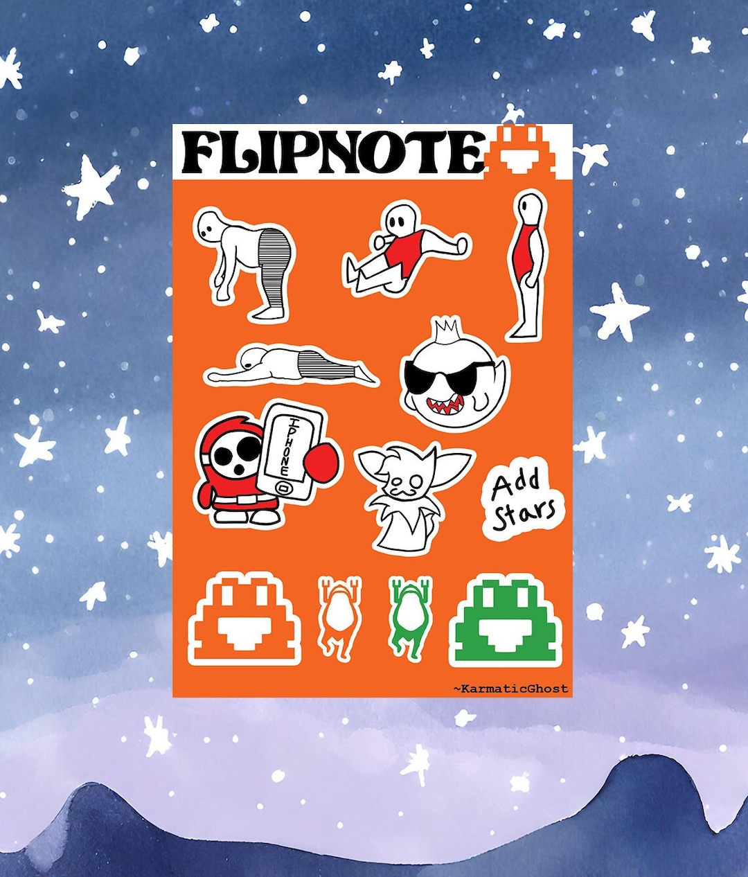 Flipnote Hatena Inspired Sticker Set Flipnote Studio Dsi 3ds Nintendo ...