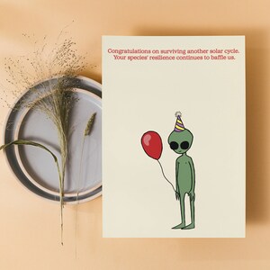 Happy Birthday Alien Card, Postcard, Letter | Personalized Card ...