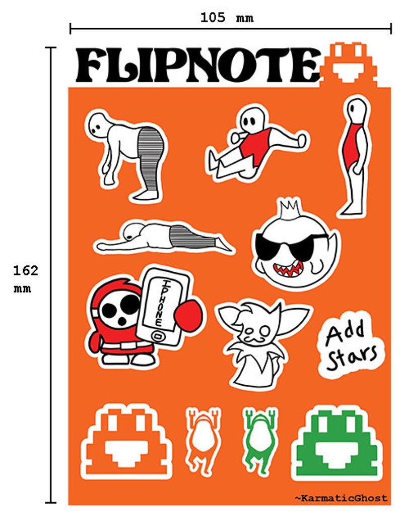 Flipnote Hatena Inspired Sticker Set Flipnote Studio Dsi, 3ds Nintendo ...