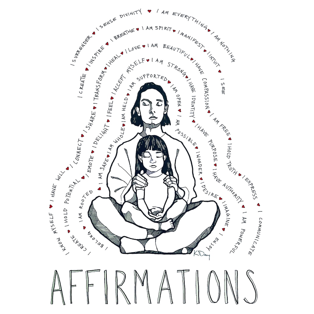 Affirmations Art Print: Mindfulness, Meditation, Inner Child, IFS ...