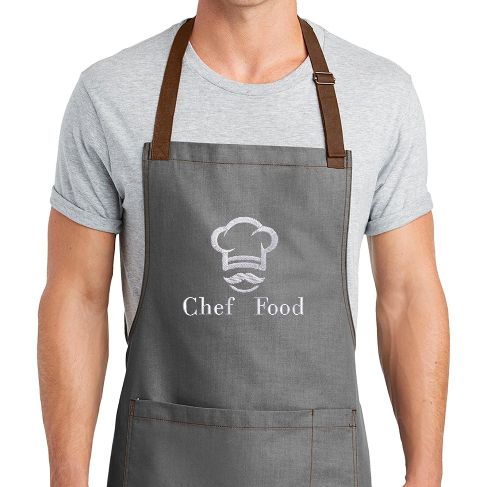 Custom Logo Embroidered Aprons, Personalized Text Kitchen Chef Cooking ...