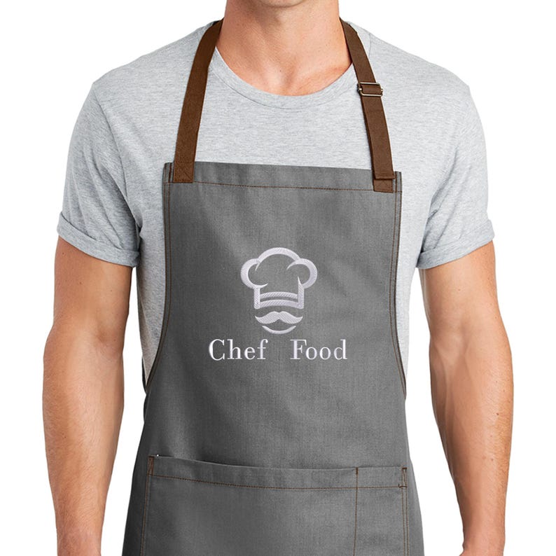 Custom Logo Embroidered Aprons, Personalized Text Kitchen Chef Cooking ...