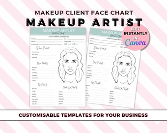 Makeup Artist Face Chart - Etsy