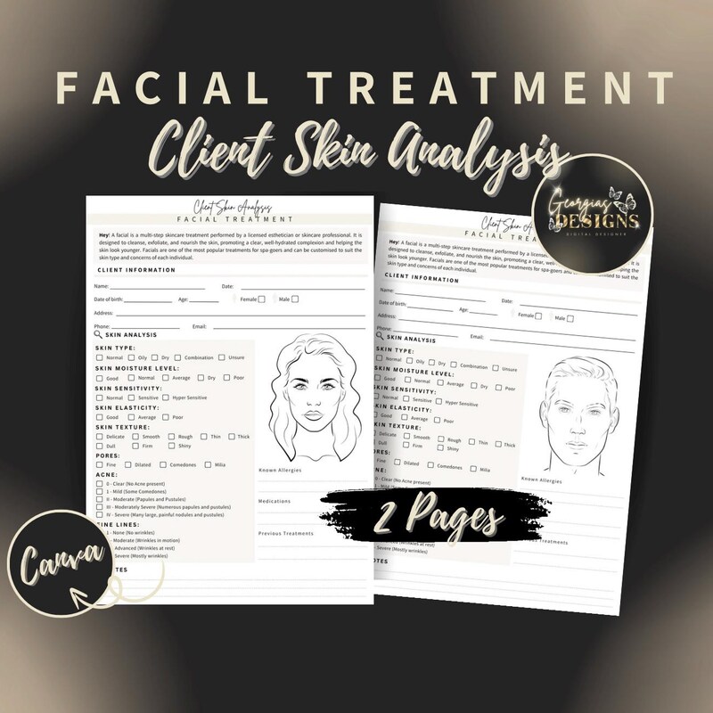 Skin Assessment Form - Etsy