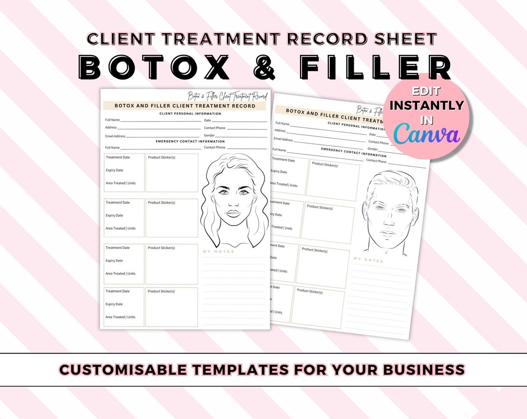 BOTOX Dermal Filler, Treatment Record, Patient Record, BOTOX, Dermal ...