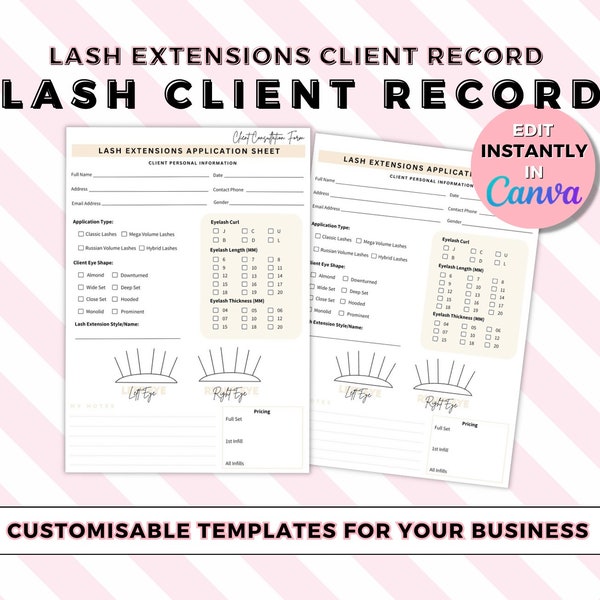 Lash Consultation Form - Etsy