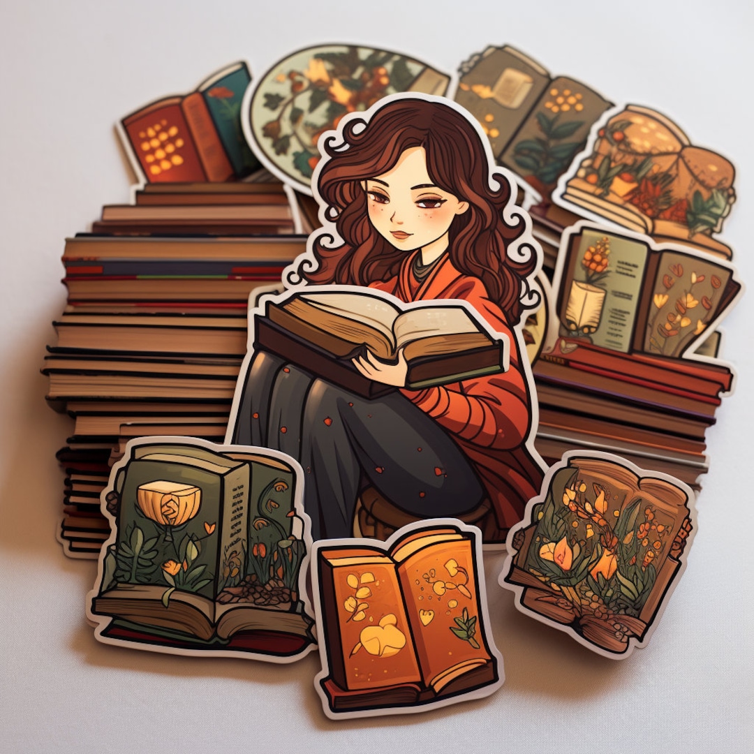Reading Book Sticker Pack, Water Bottle Laptop Kindle Gift Grab Bag ...