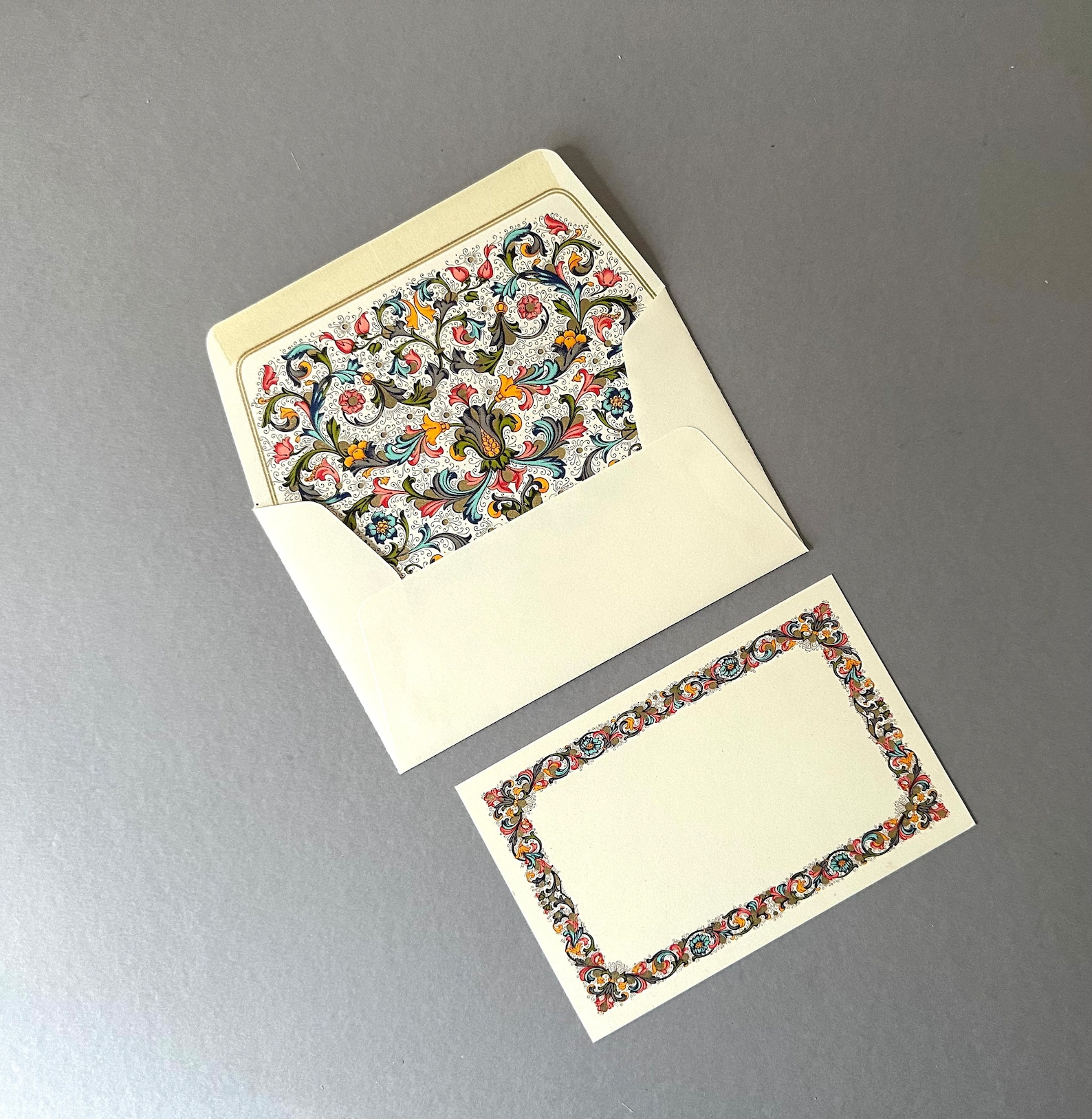 Italian Stationery by Rossi 10 Flat Note Cards With Matching Lined ...