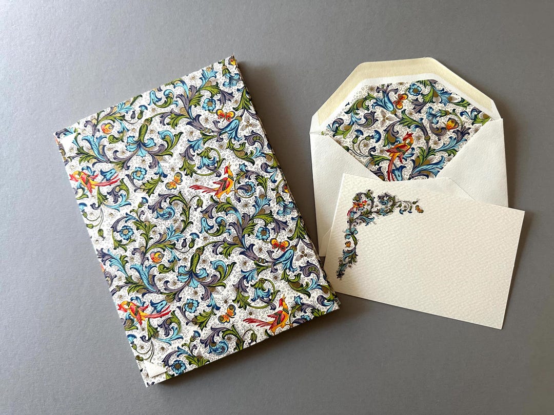 Rossi Italian Stationery 6 Flat Cards With 6 Matching Lined Envelopes ...