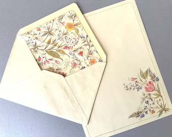 Vintage Italian Stationery Set by Kartos, Floral Letter Writing Paper ...