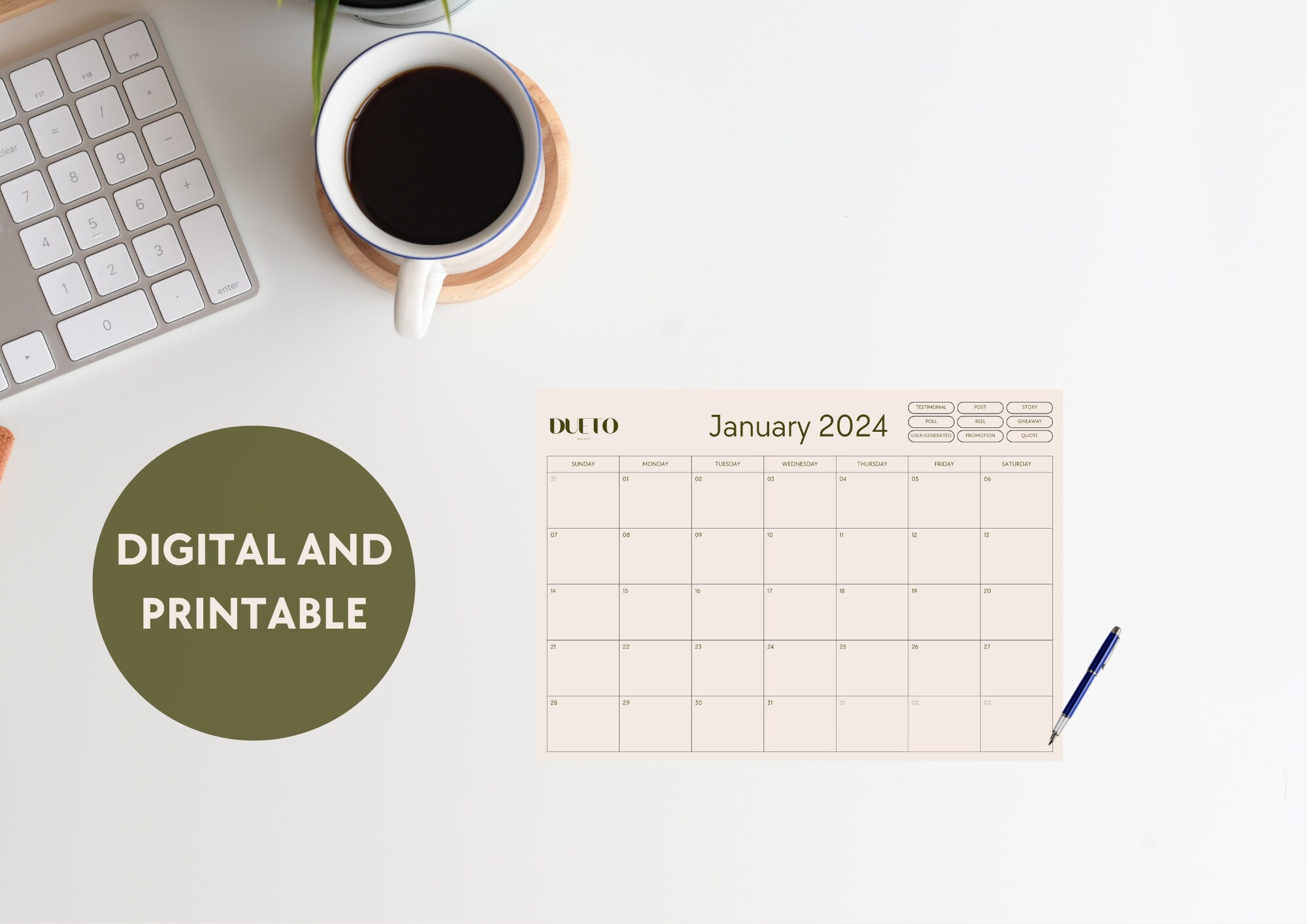 CONTENT PLANNER PACKAGE 2024 - Perfect for Social Media Managers ...