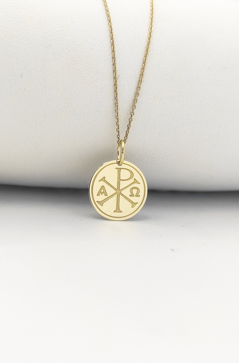 Gold Plated Chi Rho Cross Pendant, Cross Necklace, Greek Orthodox ...