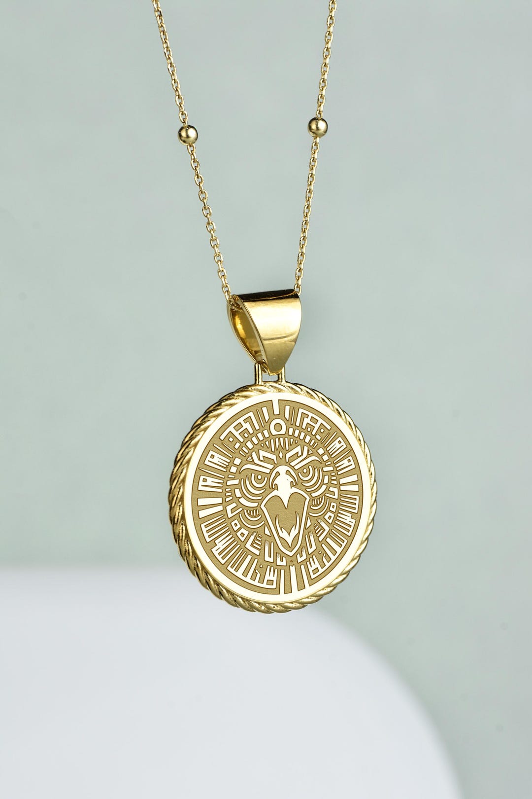 Sterling Silver Aztec Eagle Pendant Necklace, Mexican Jewelry - Etsy