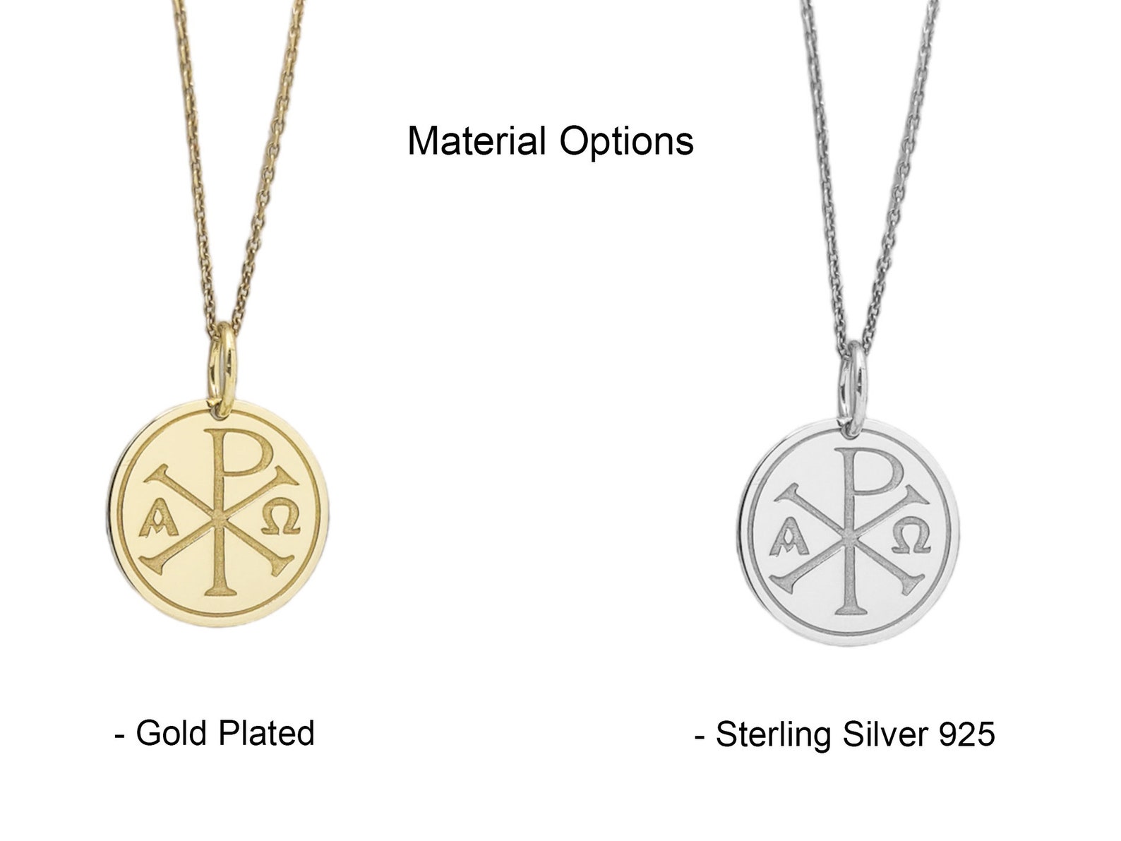 Gold Plated Chi Rho Cross Pendant, Cross Necklace, Greek Orthodox ...