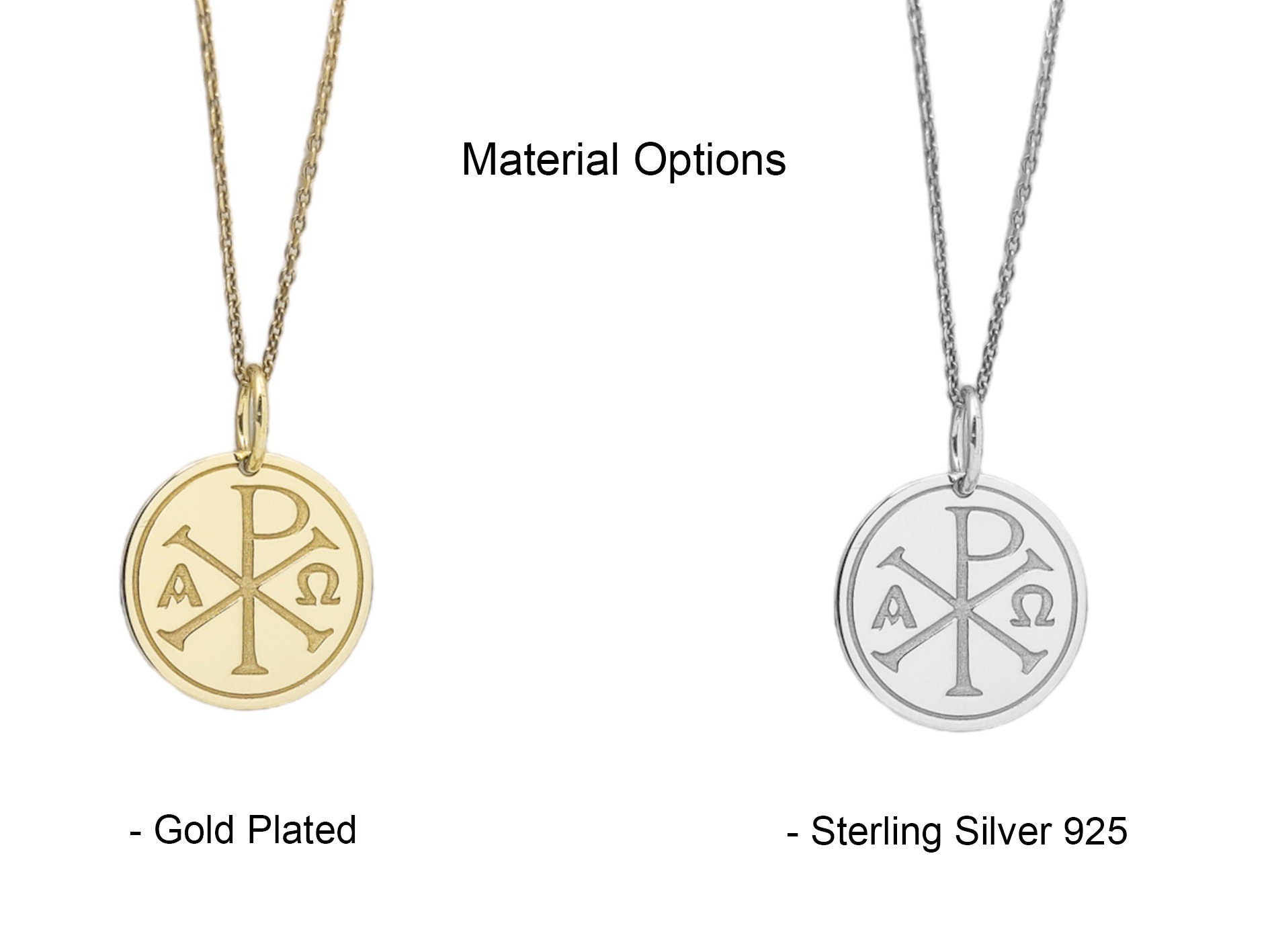 Gold Plated Chi Rho Cross Pendant, Cross Necklace, Greek Orthodox ...