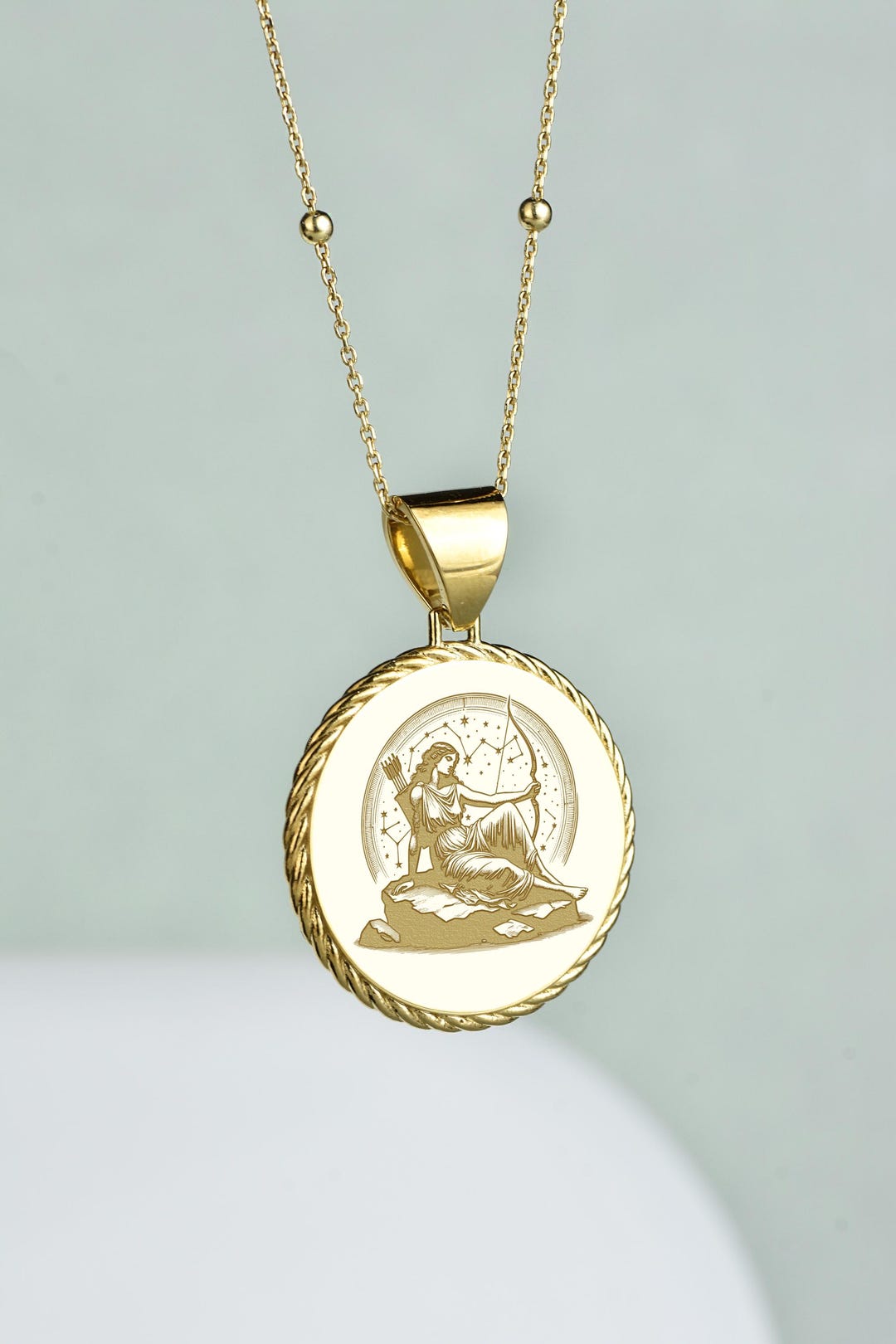 Sterling Silver Artemis Pendant Necklace, Greek Mythology Charm - Etsy