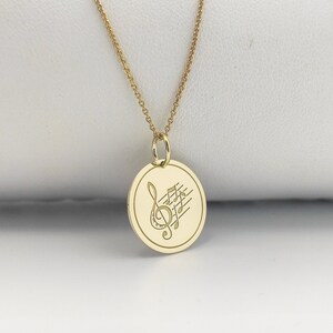 Gold Plated Musical Necklace, Sol Key Pendant, Musician Jewelry, Treble ...