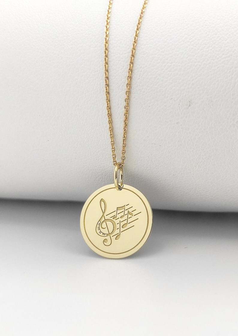 Gold Plated Musical Necklace, Sol Key Pendant, Musician Jewelry, Treble ...